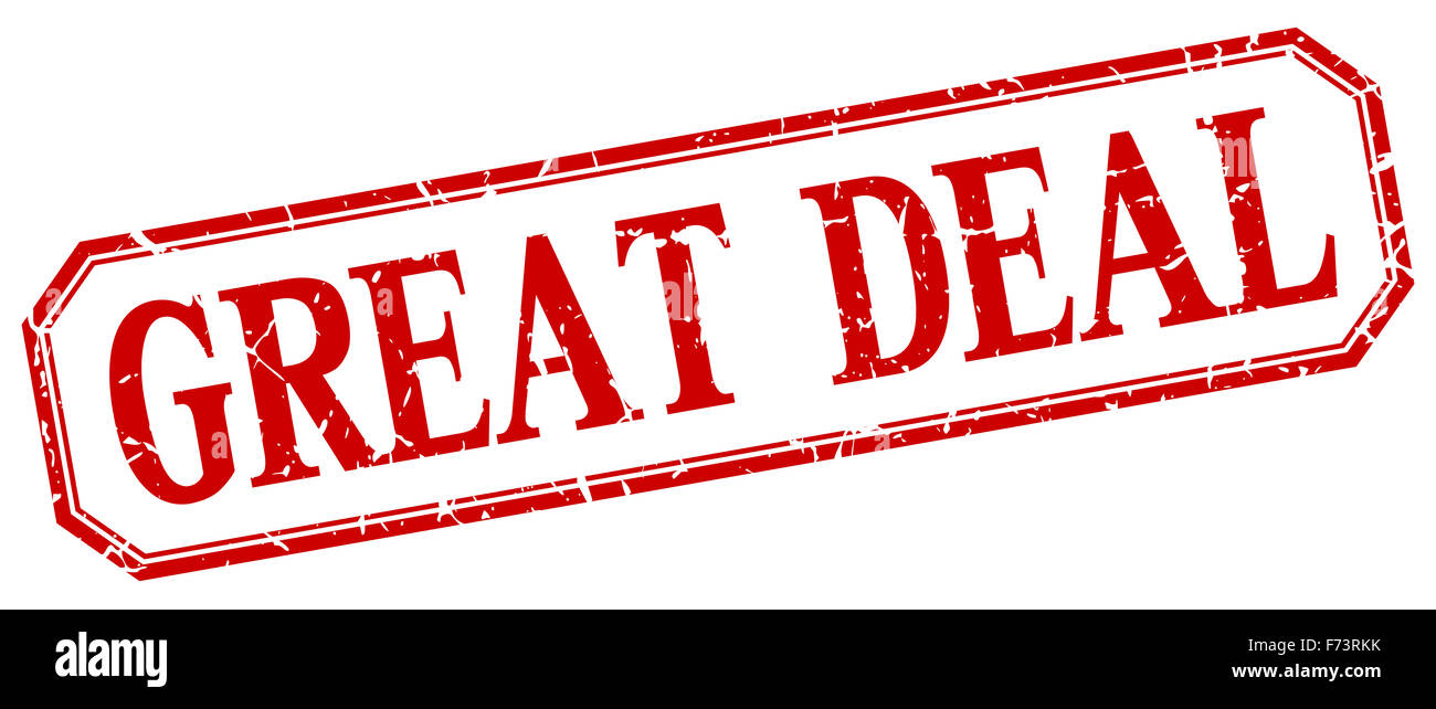 great deal square red grunge vintage isolated label Stock Photo - Alamy