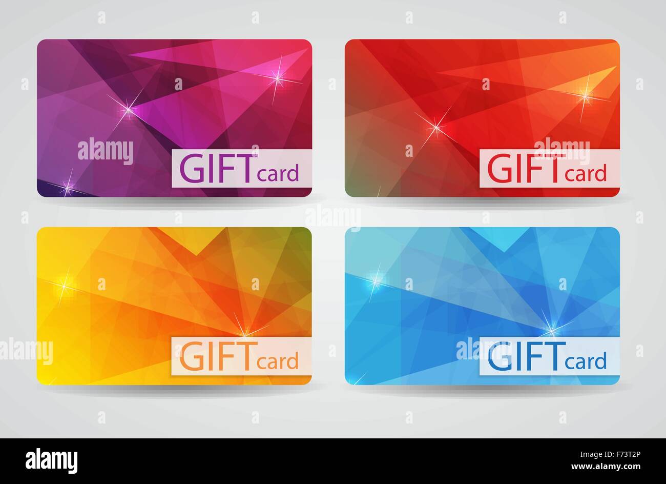 Abstract Beautiful Gift Card Design Set, Vector Illustration Stock ...