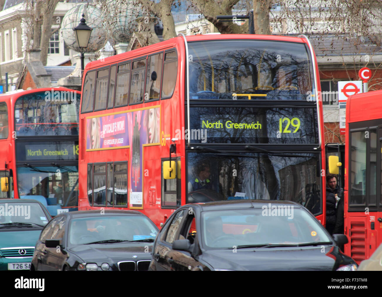 TFL buses at Greenwich Stock Photo - Alamy
