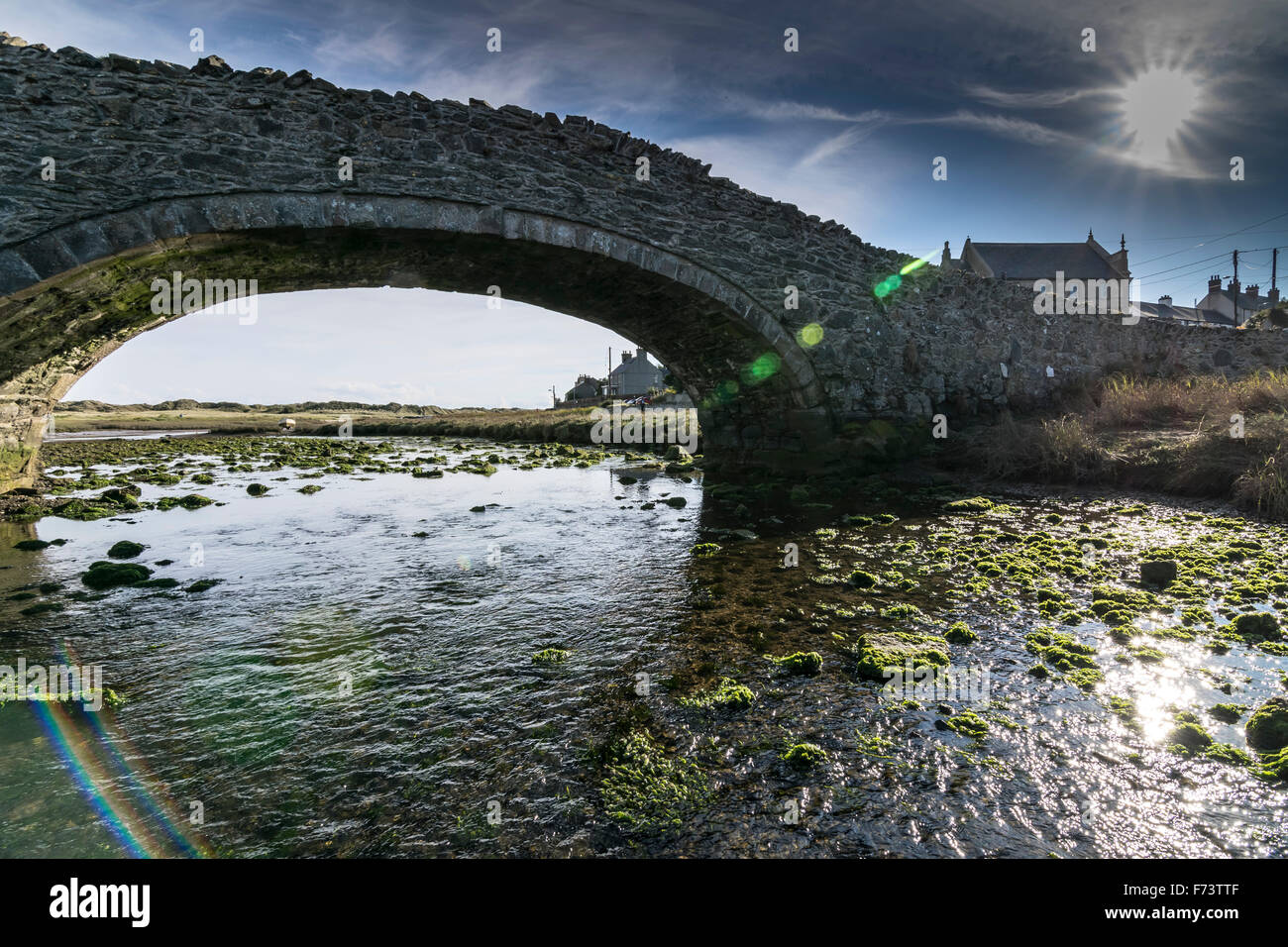 Aberffraw packhorse bridge on Anglesey North Wales Stock Photo - Alamy