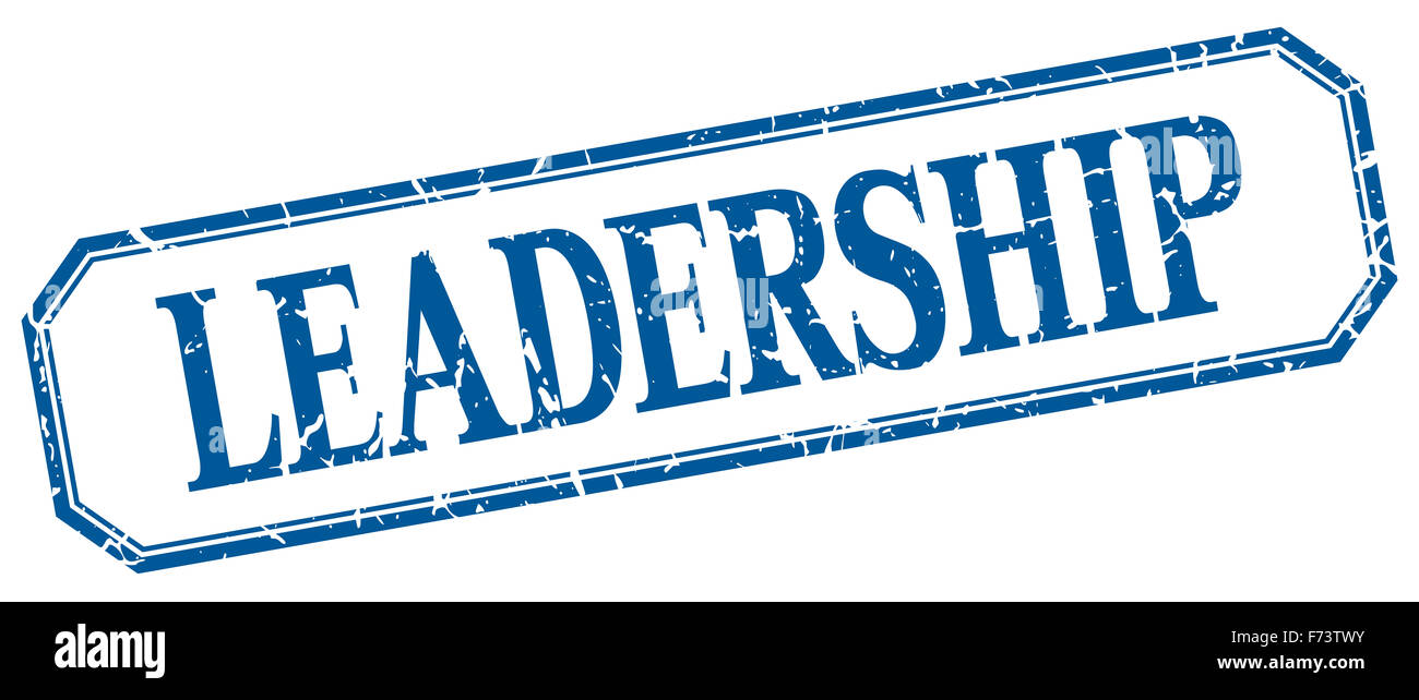 leadership square blue grunge vintage isolated label Stock Photo - Alamy