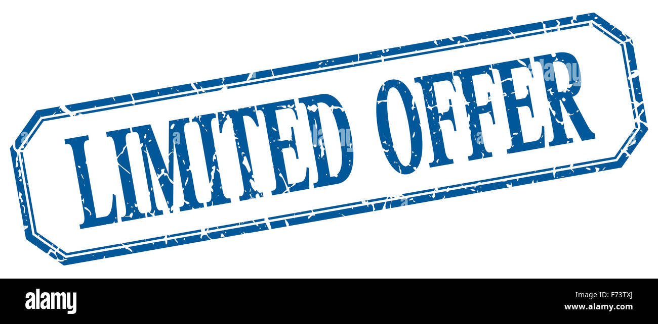 limited offer square blue grunge vintage isolated label Stock Photo - Alamy