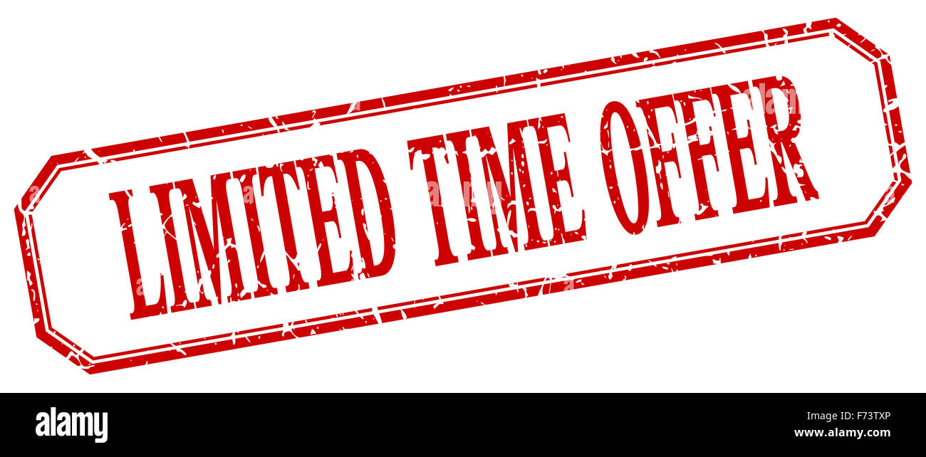 limited time offer square red grunge vintage isolated label Stock Photo ...