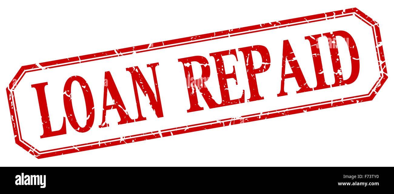 loan repaid square red grunge vintage isolated label Stock Photo - Alamy