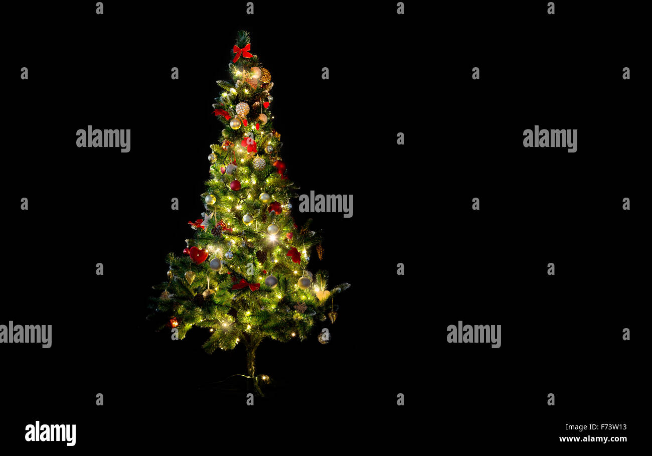 beautiful decorated and illuminated christmas tree Stock Photo - Alamy