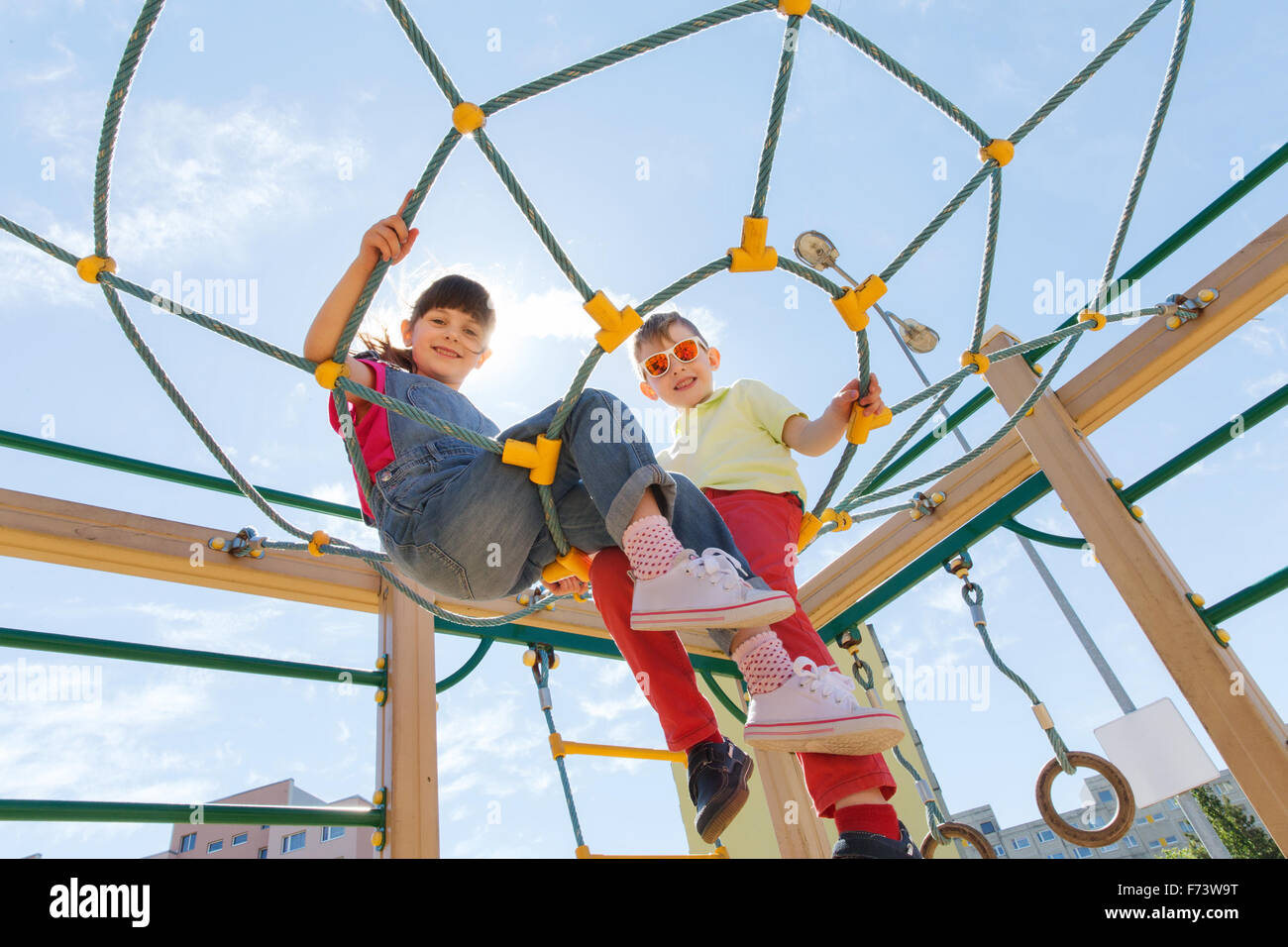 group of happy kids on children playground Stock Photo - Alamy