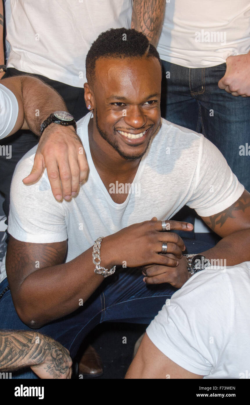 Sydney, Australia. 25th November, 2015. Tim Omaji poses on the black ...