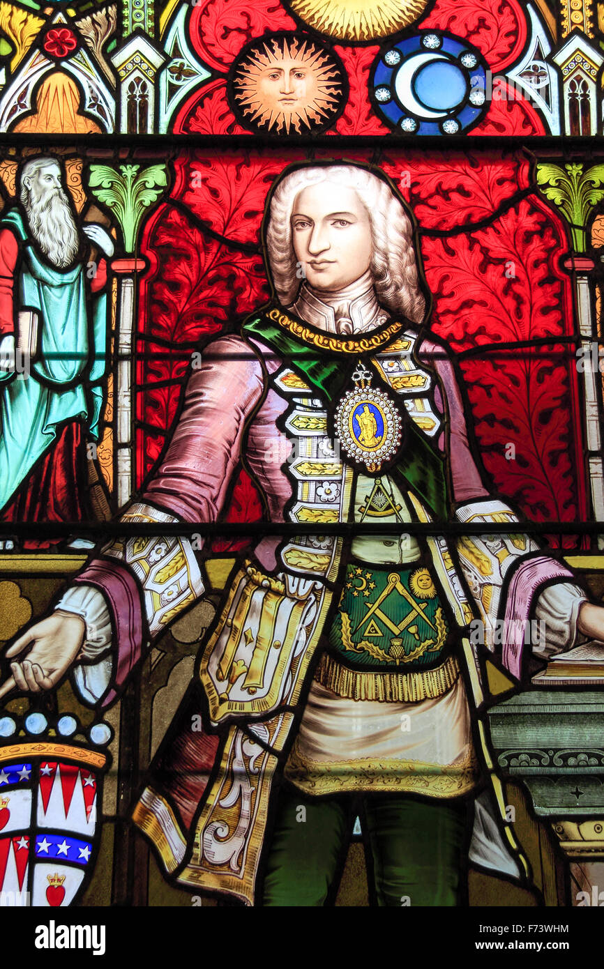 Stained glass window in Lerwick Town Hall Shetland Islands Scotland UK ...