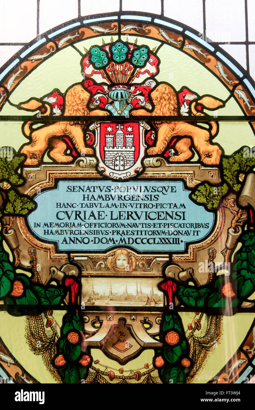 Stained glass window in Lerwick Town Hall Shetland Islands Scotland UK ...
