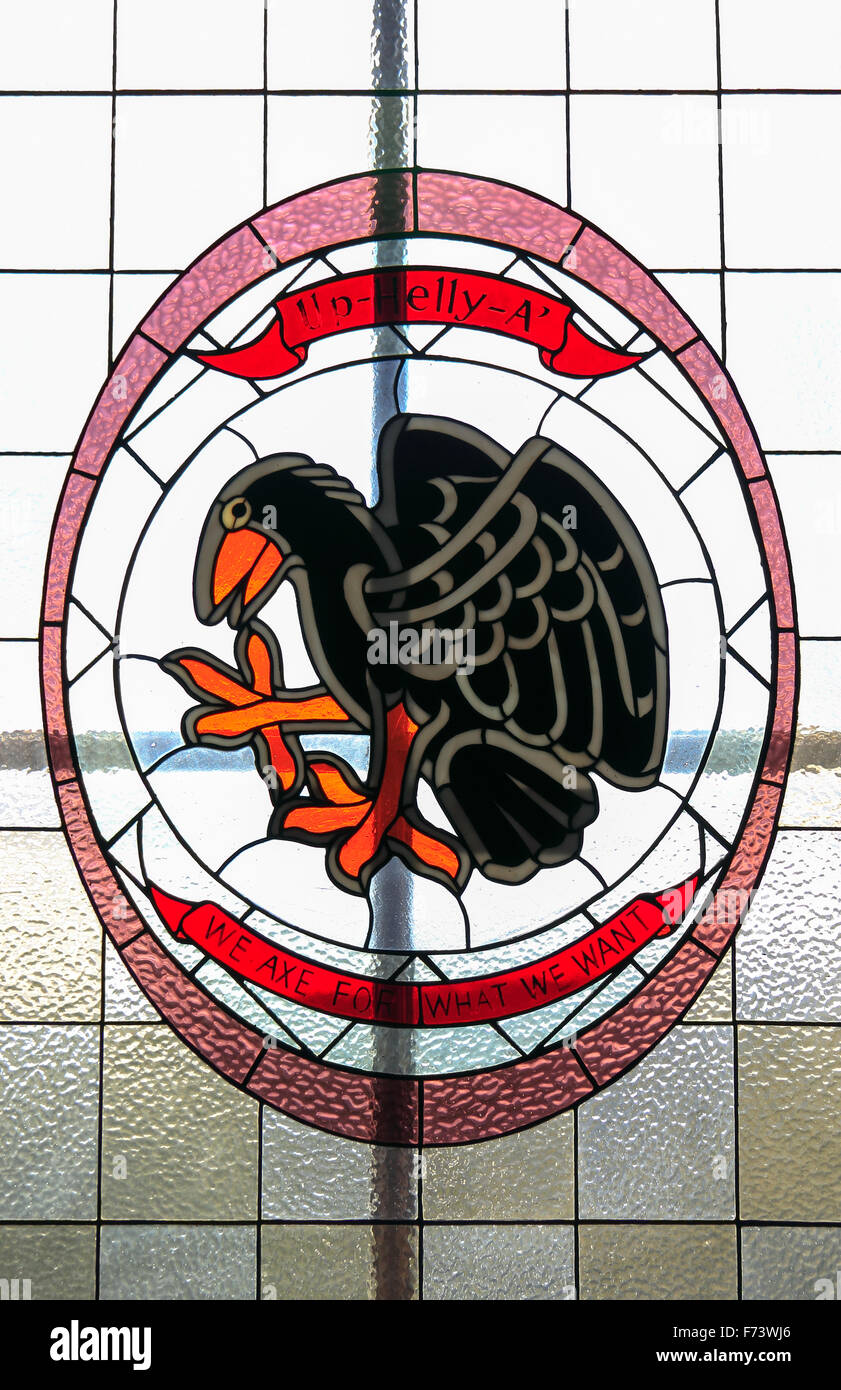 Stained glass window in Lerwick Town Hall Shetland Islands Scotland UK ...