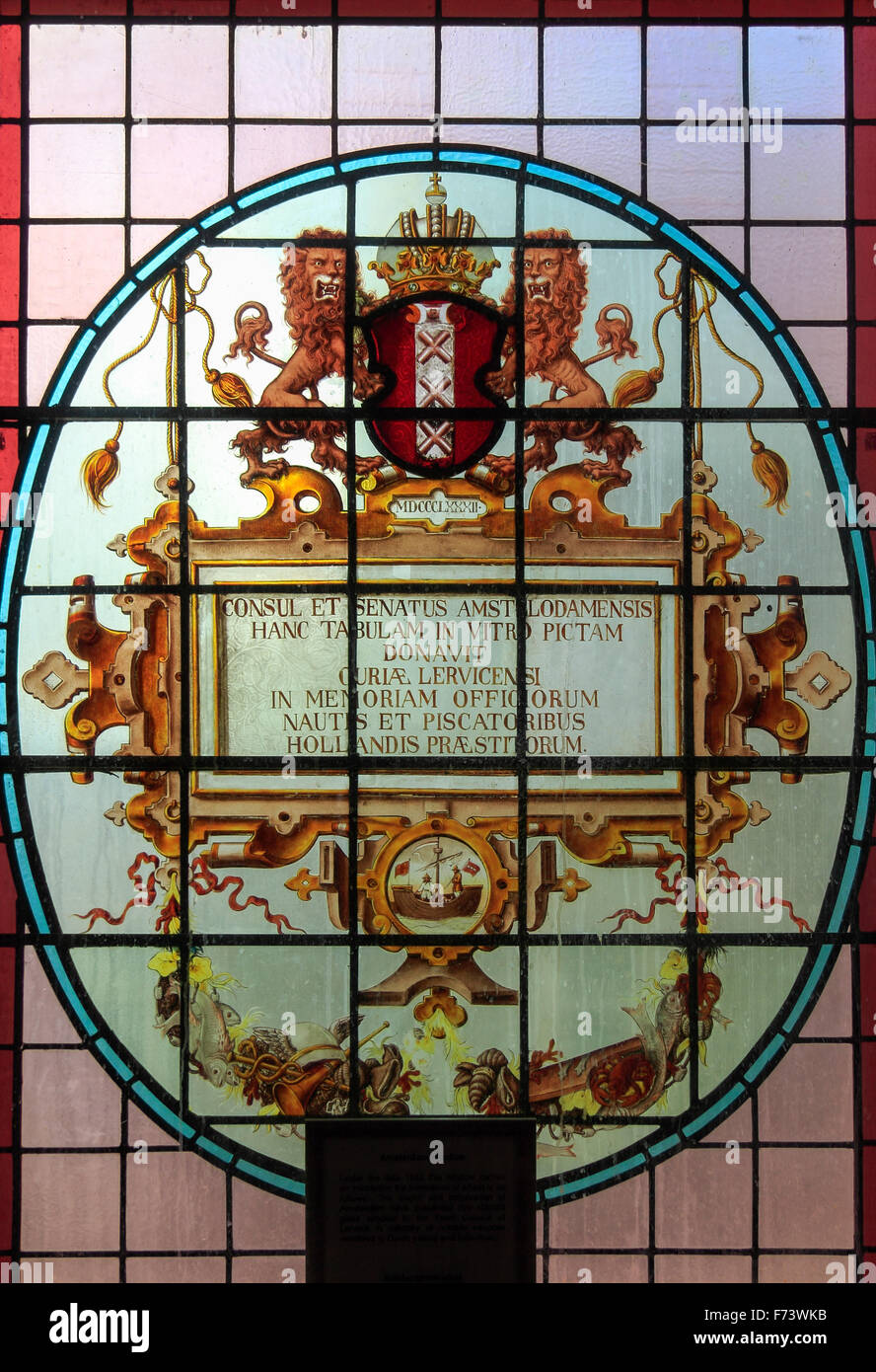 Stained glass window in Lerwick Town Hall Shetland Islands Scotland UK ...