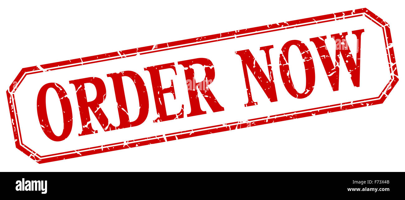 order now square red grunge vintage isolated label Stock Photo - Alamy