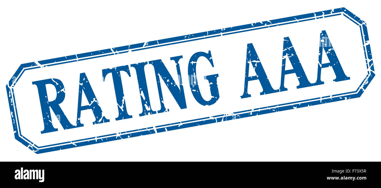 rating aaa square blue grunge vintage isolated label Stock Photo - Alamy