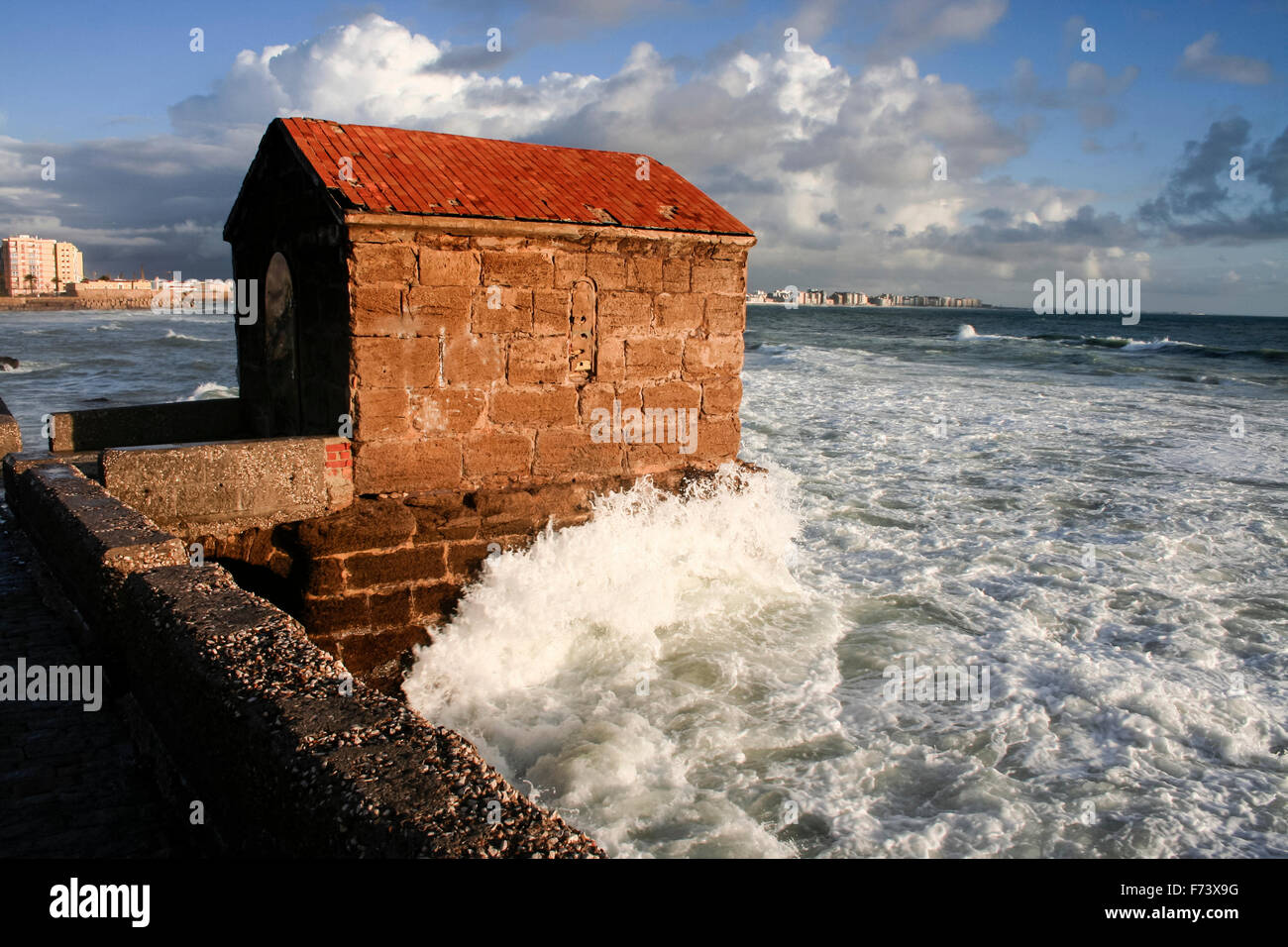 Tide gauge building on the way to San Sebastian fortress Stock Photo ...