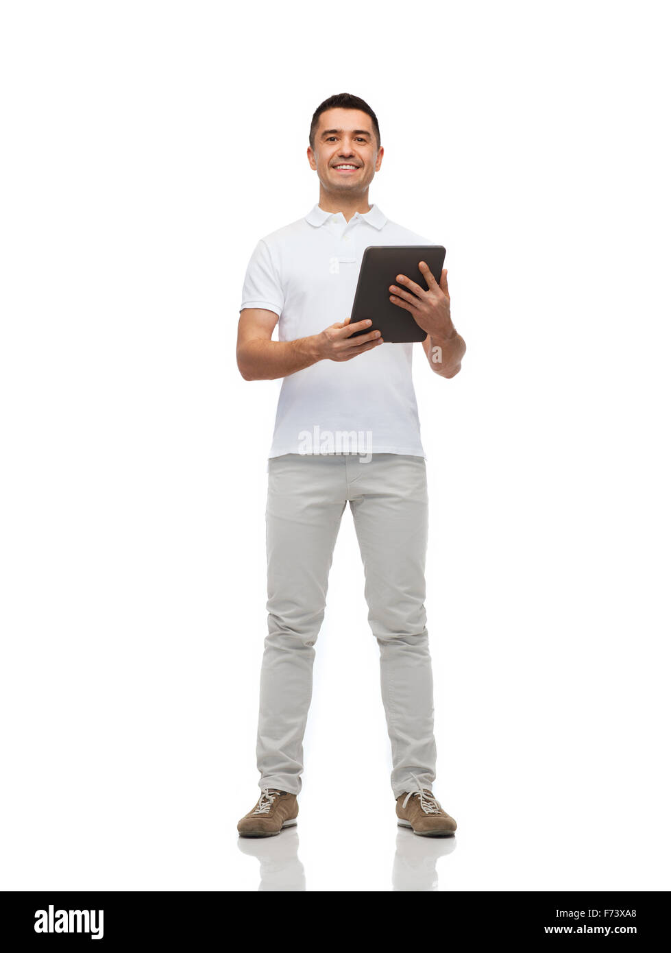 Technology concept joyful man Cut Out Stock Images & Pictures - Alamy