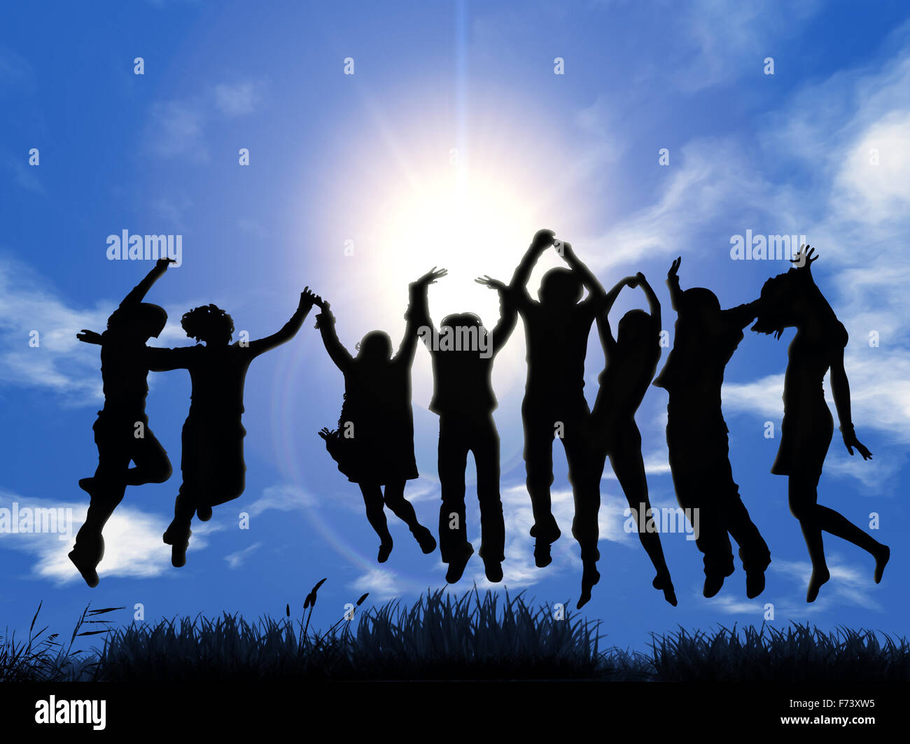 young people jumping Stock Photo - Alamy