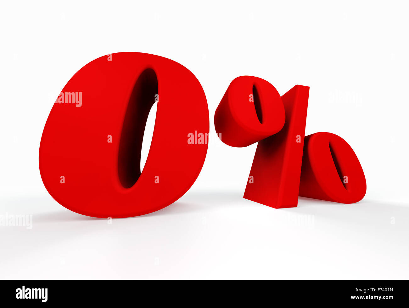 3D zero percent isolated on white Stock Photo - Alamy