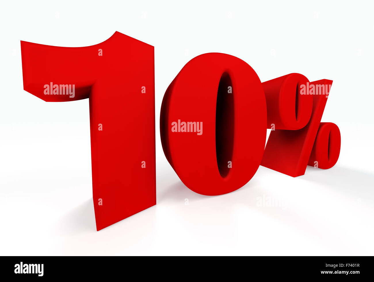 3D ten percent isolated on white Stock Photo - Alamy