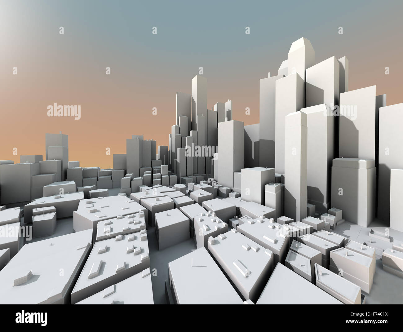 Abstract cityscape 3d model isolated hi-res stock photography and ...