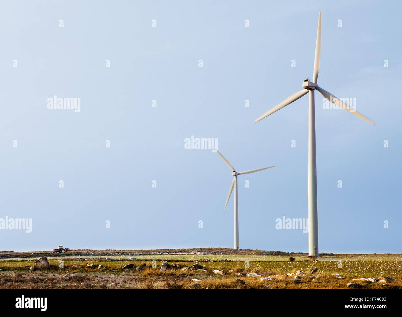 Landscape of wind turbines.Energy concept Stock Photo - Alamy