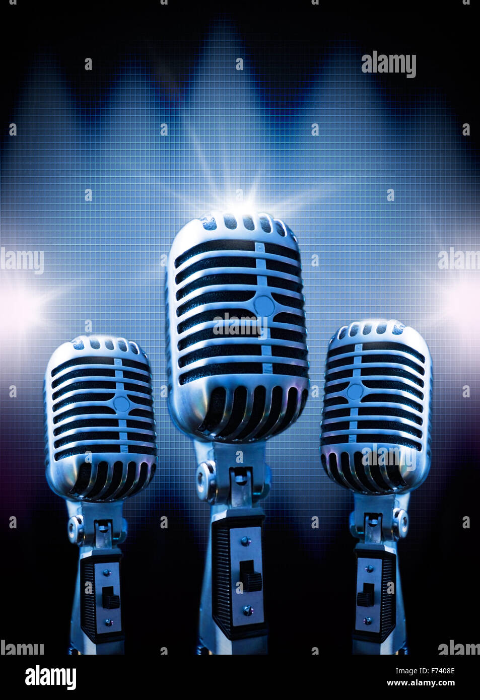 Background musical with retro microphone Stock Photo - Alamy