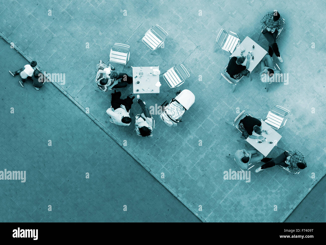 Abstract image of people in blue toned Stock Photo - Alamy