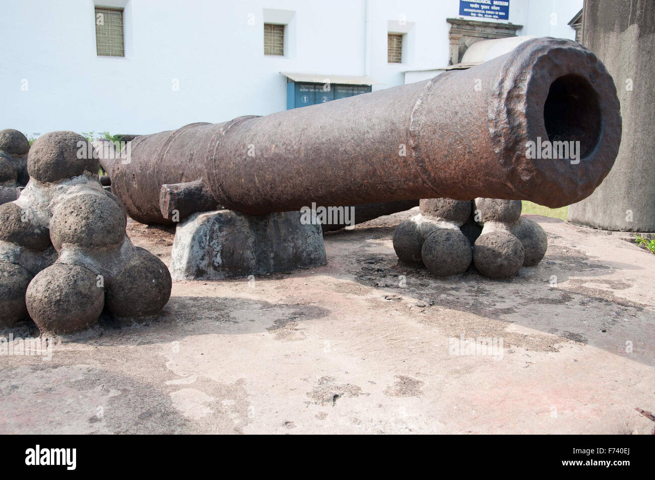 Portuguese cannon gun, old goa, india, asia Stock Photo - Alamy