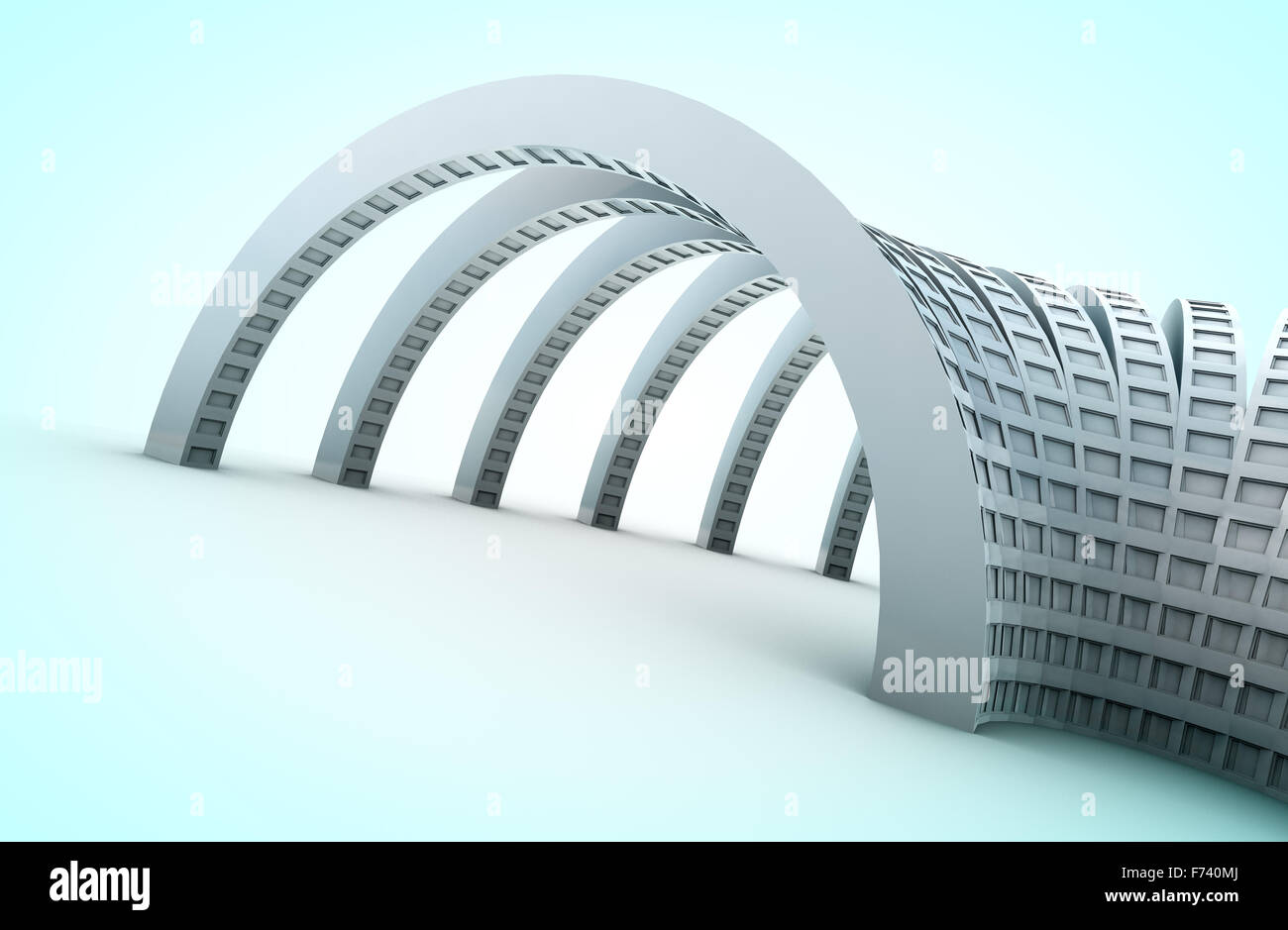 Background 3d abstract architecture in blue toned Stock Photo - Alamy