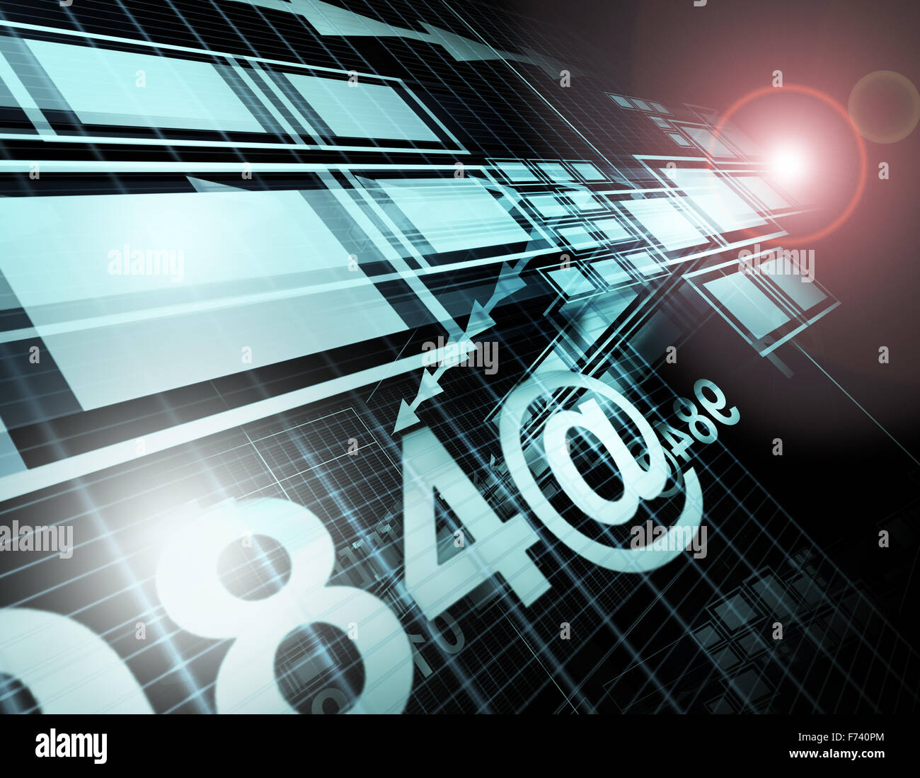 Abstract technology background with shapes and numbers Stock Photo - Alamy