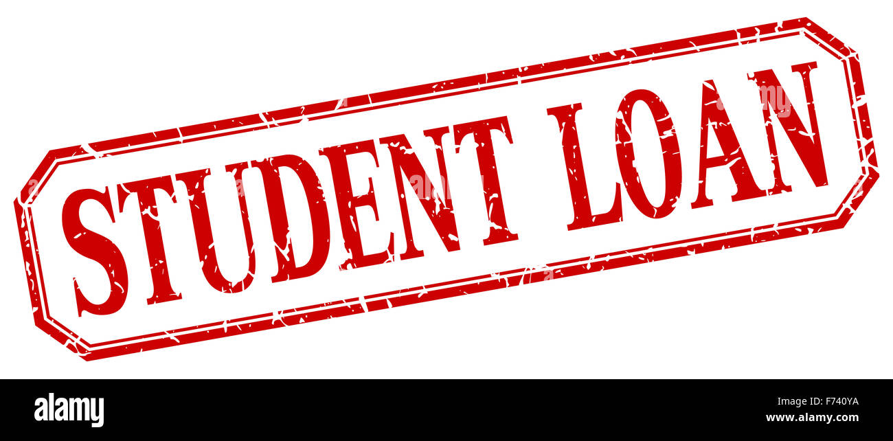 student loan square red grunge vintage isolated label Stock Photo - Alamy
