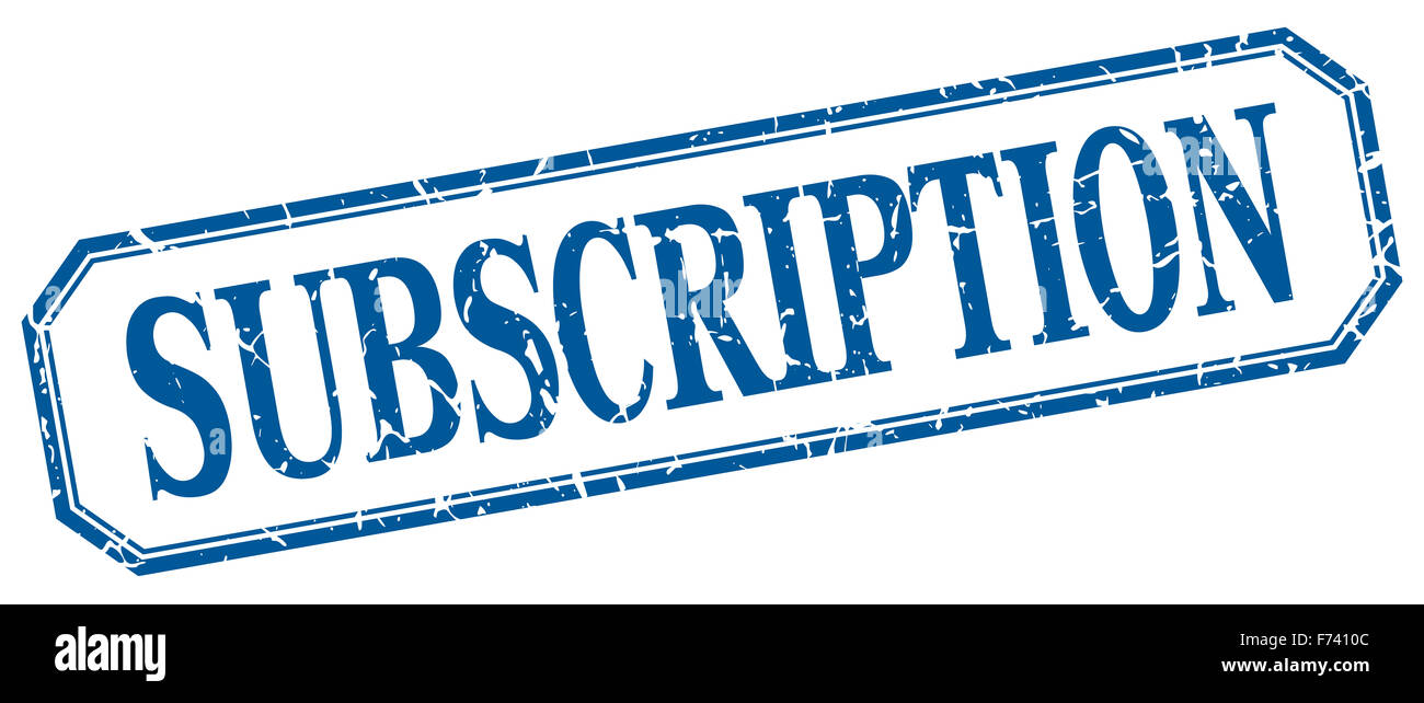 subscription square blue grunge vintage isolated label Stock Photo - Alamy