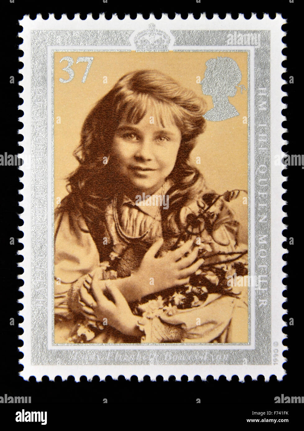 Postage stamp. Great Britain. Queen Elizabeth II. 1990. 90th.Birthday ...