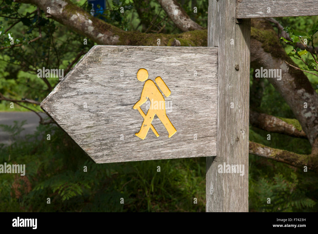 Trekking Sign in Countryside Setting Stock Photo - Alamy