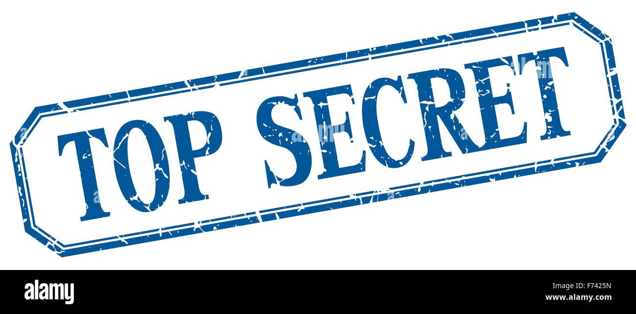 top secret square blue grunge vintage isolated label Stock Photo - Alamy