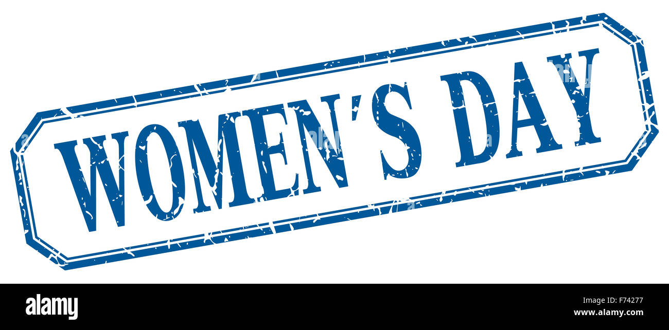 women's day square blue grunge vintage isolated label Stock Photo - Alamy