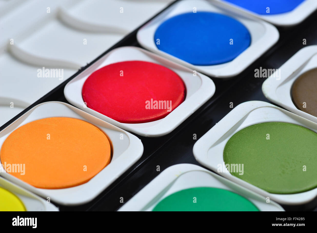Image showing multi colours in a paint try Stock Photo - Alamy