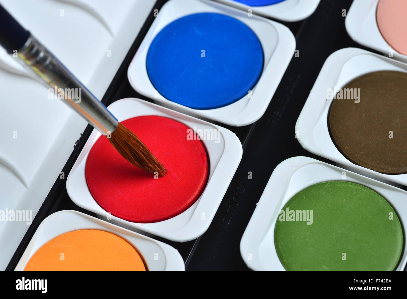 Image showing multi colours in a paint try Stock Photo - Alamy