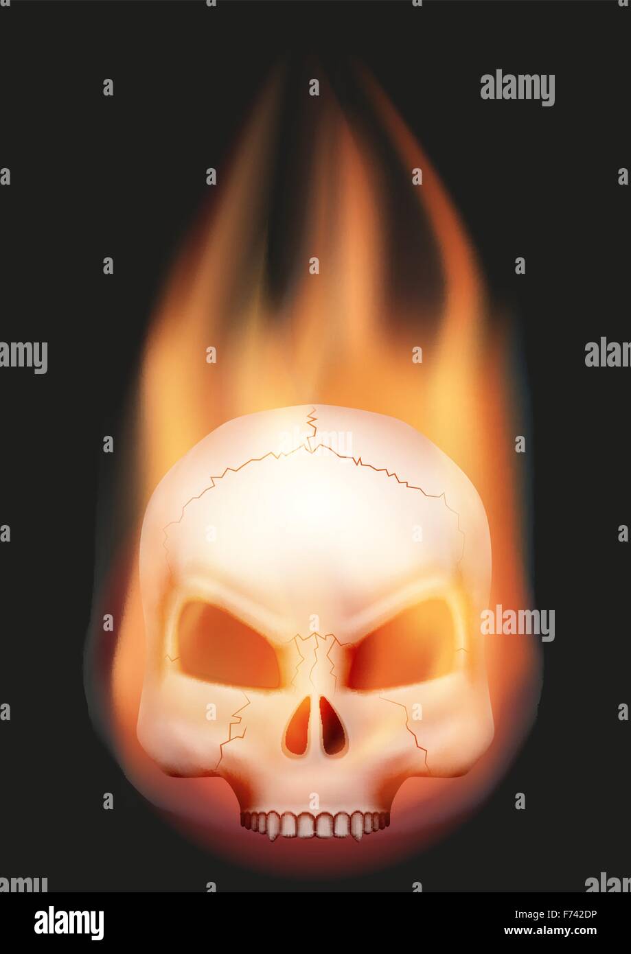 Human skull head with flame Stock Vector Image & Art - Alamy