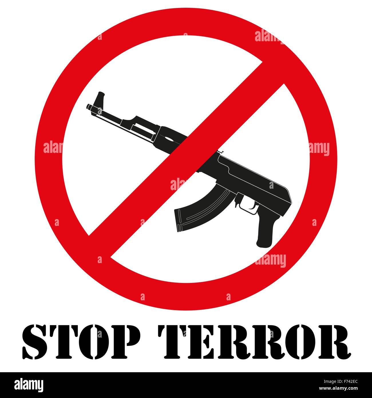 Sign with gun and symbol Stop terrorism Stock Vector Image & Art - Alamy