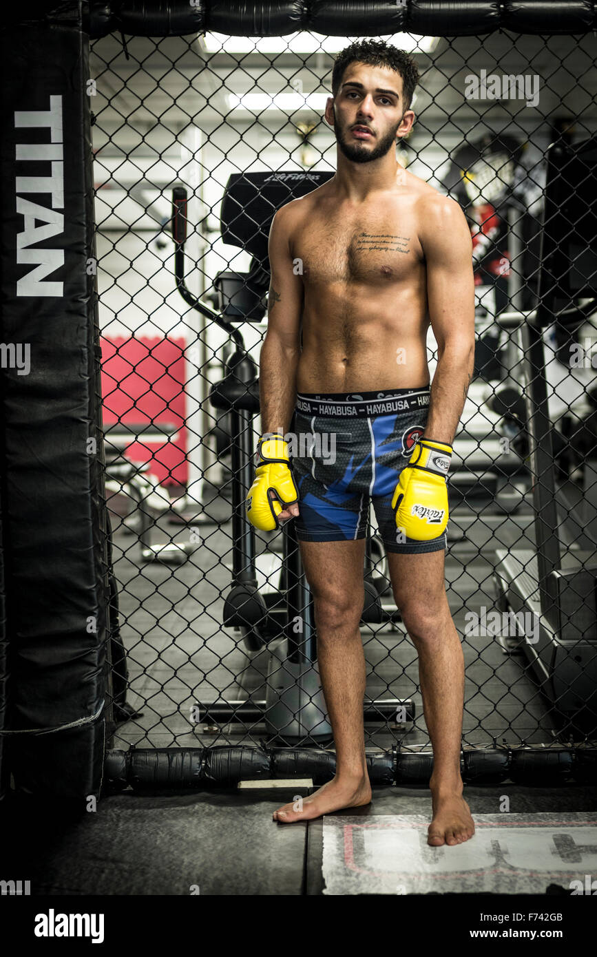 Two cage fighters in ring hi-res stock photography and images - Alamy