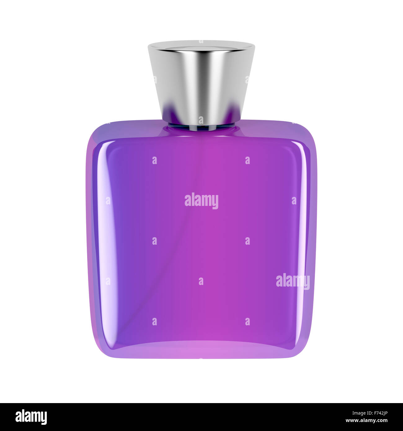 Purple perfume bottle isolated on white Stock Photo - Alamy