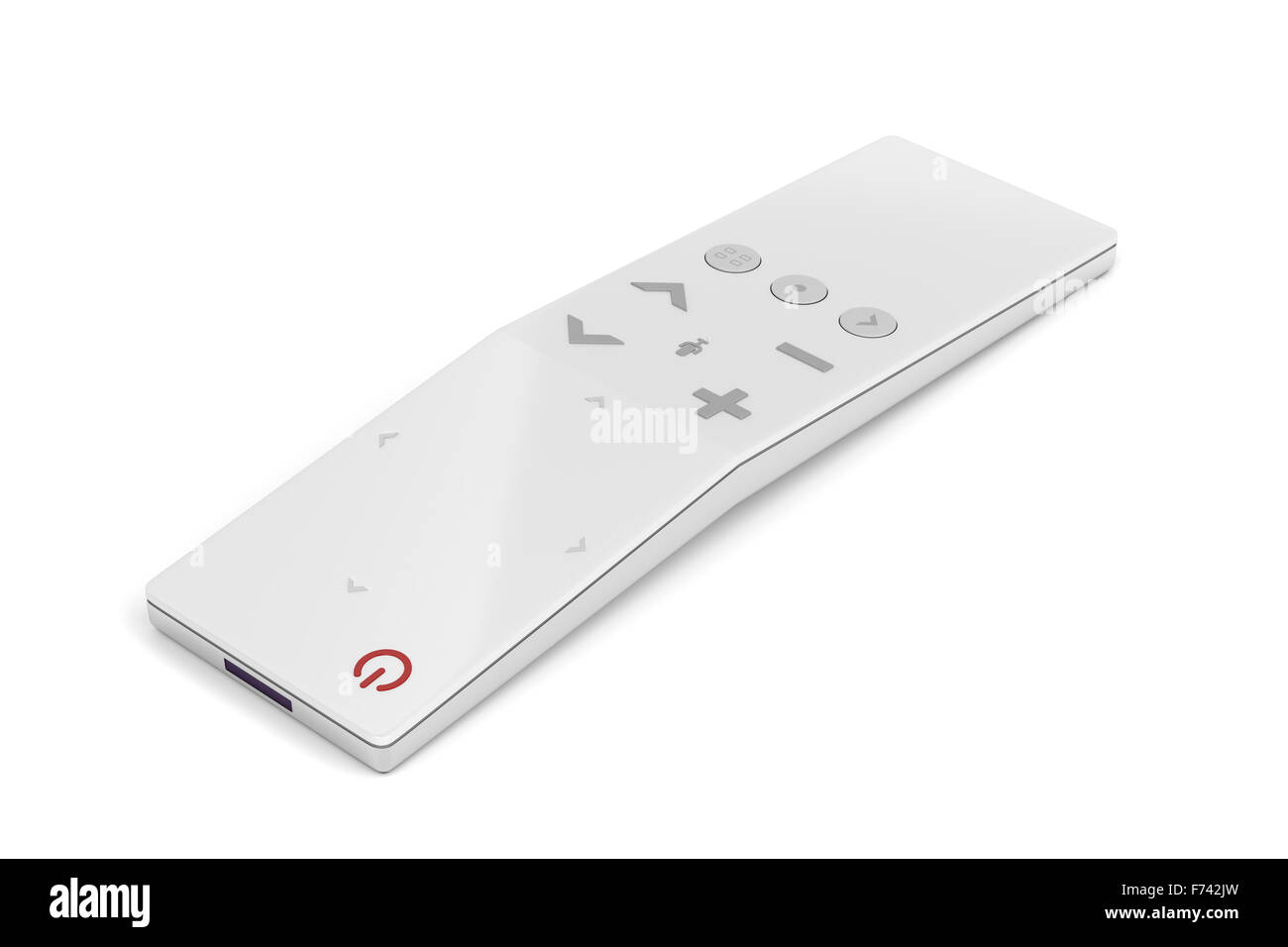 White remote control for smart tv on white background Stock Photo - Alamy