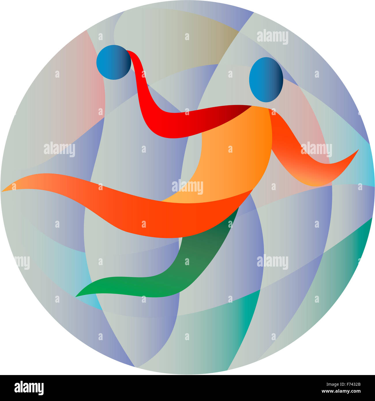Illustration of a handball player jumping throwing ball scoring set ...