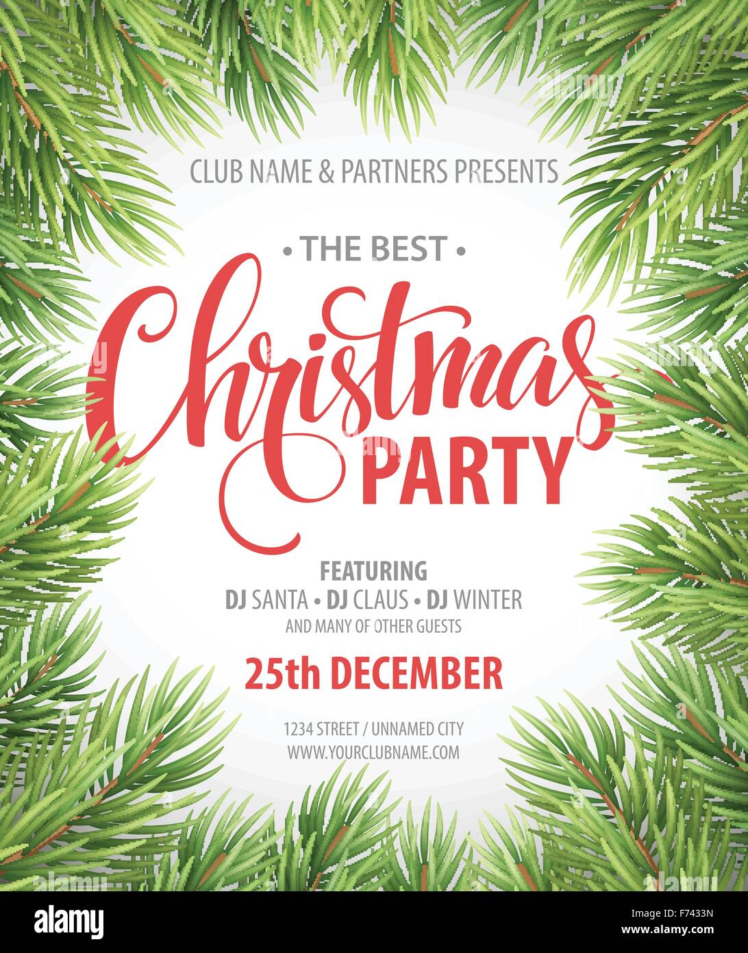 Christmas Party design template. Vector illustration Stock Vector Image ...