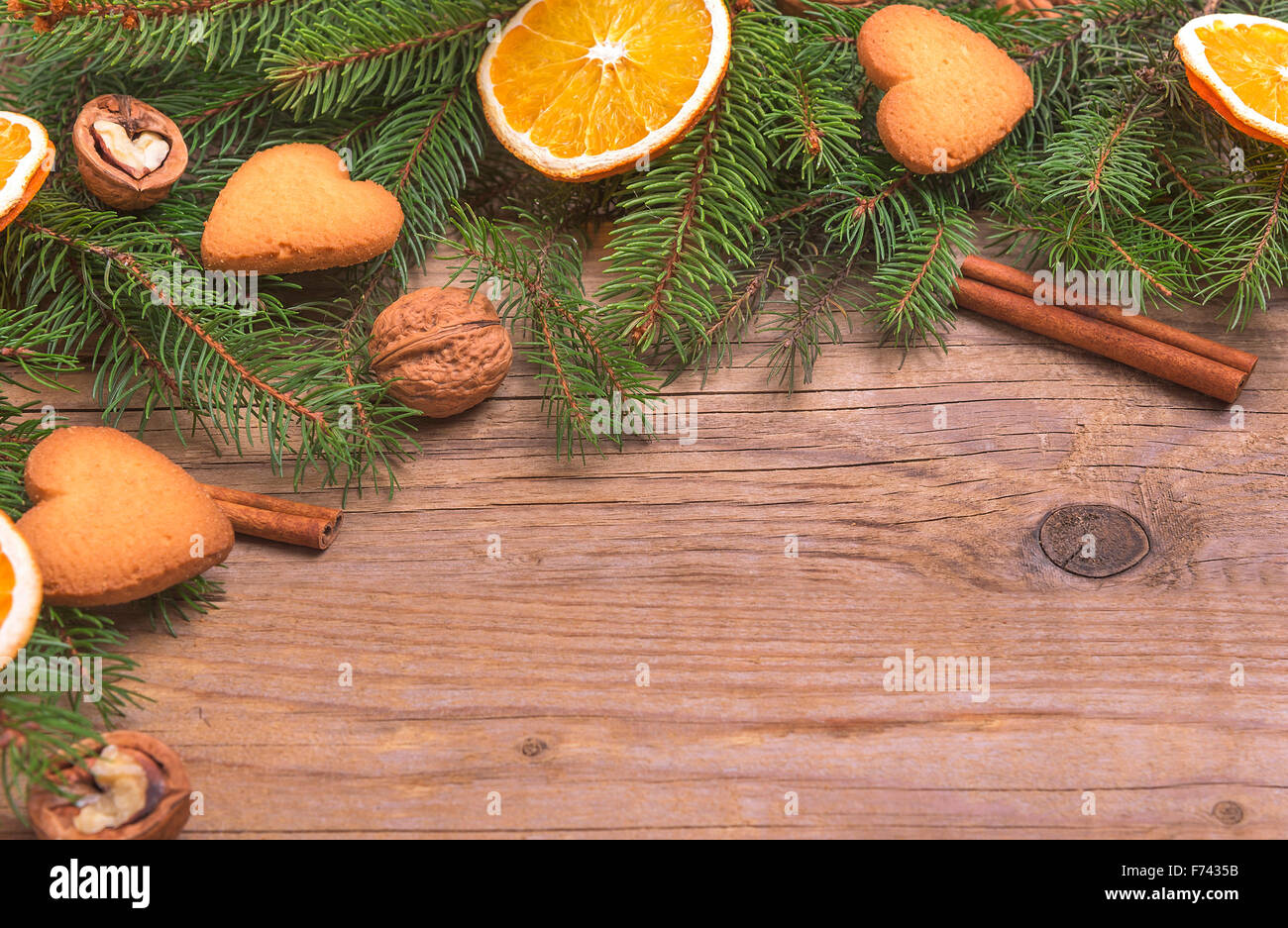 Christmas frame with dry oranges Stock Photo - Alamy
