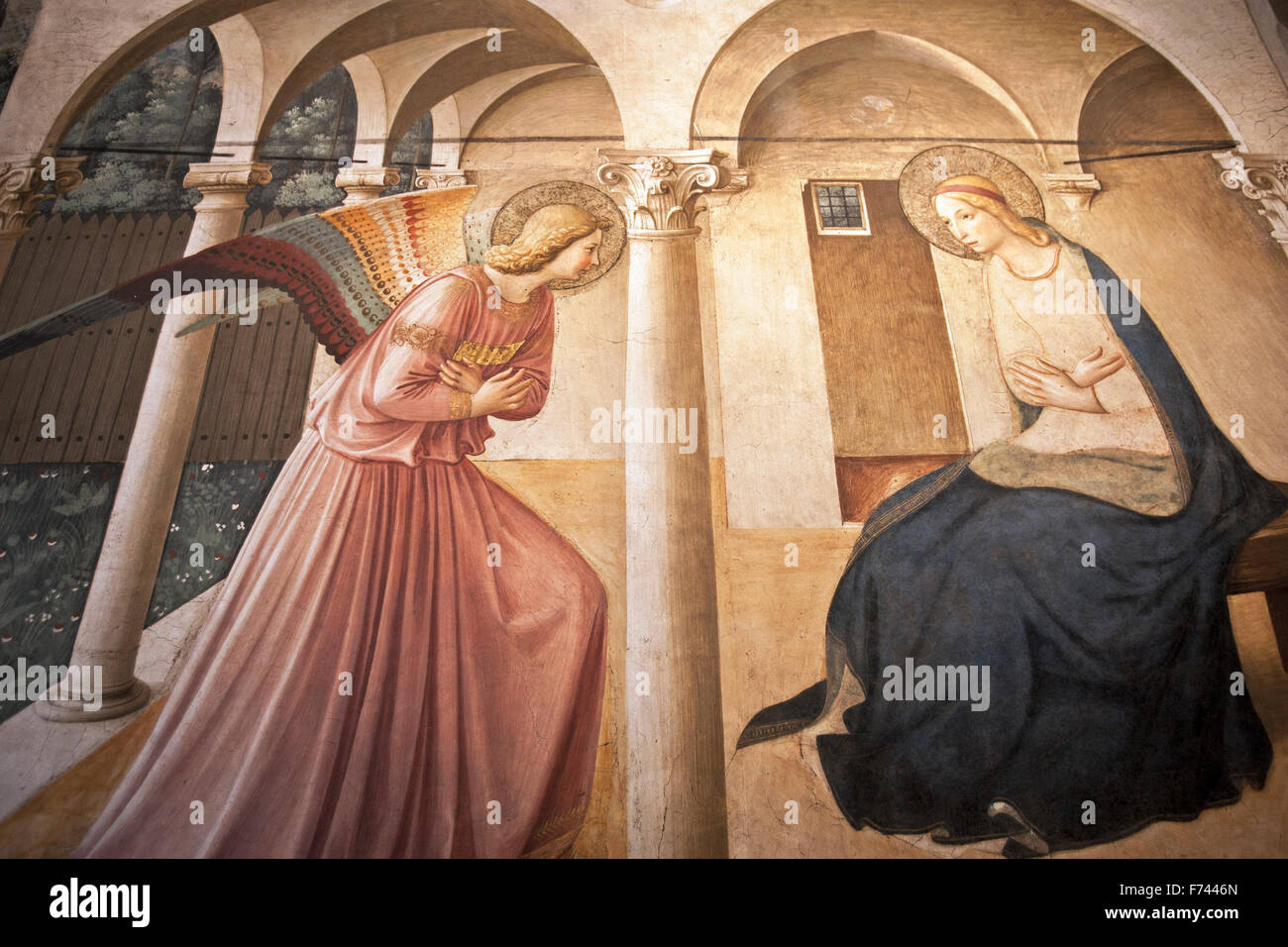 Annunciation painting,15th century, Fra Angelico (1400-1455), Museo di San Marco, museum of ...