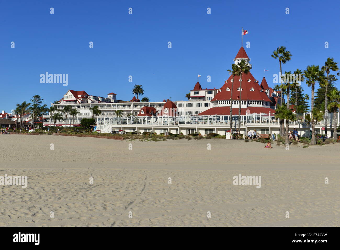 Hotel del Coronado beach front hotel in the city of Coronado Stock ...
