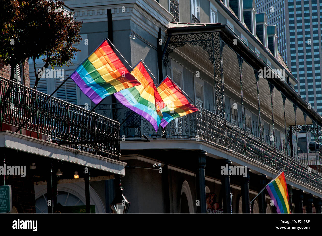 Flags flying colorful balcony Stock Photo - Alamy