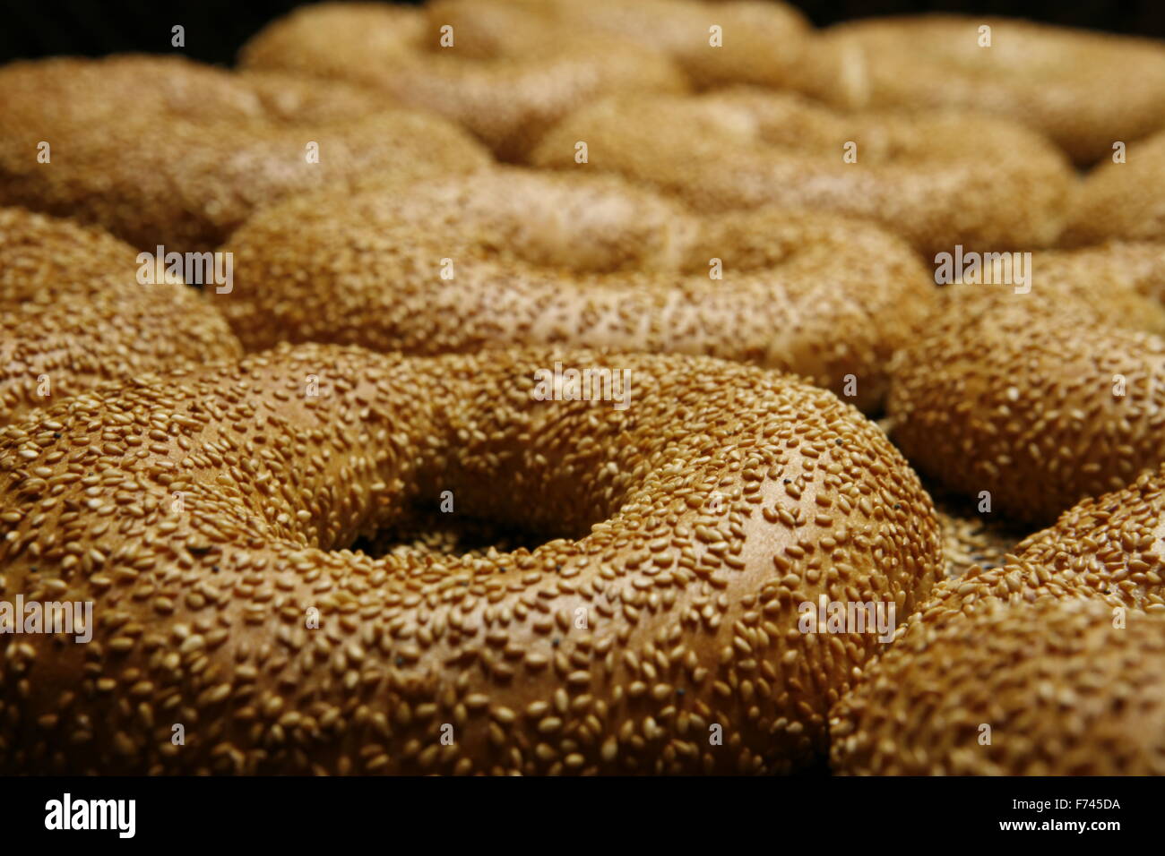 several sesame rings Stock Photo - Alamy