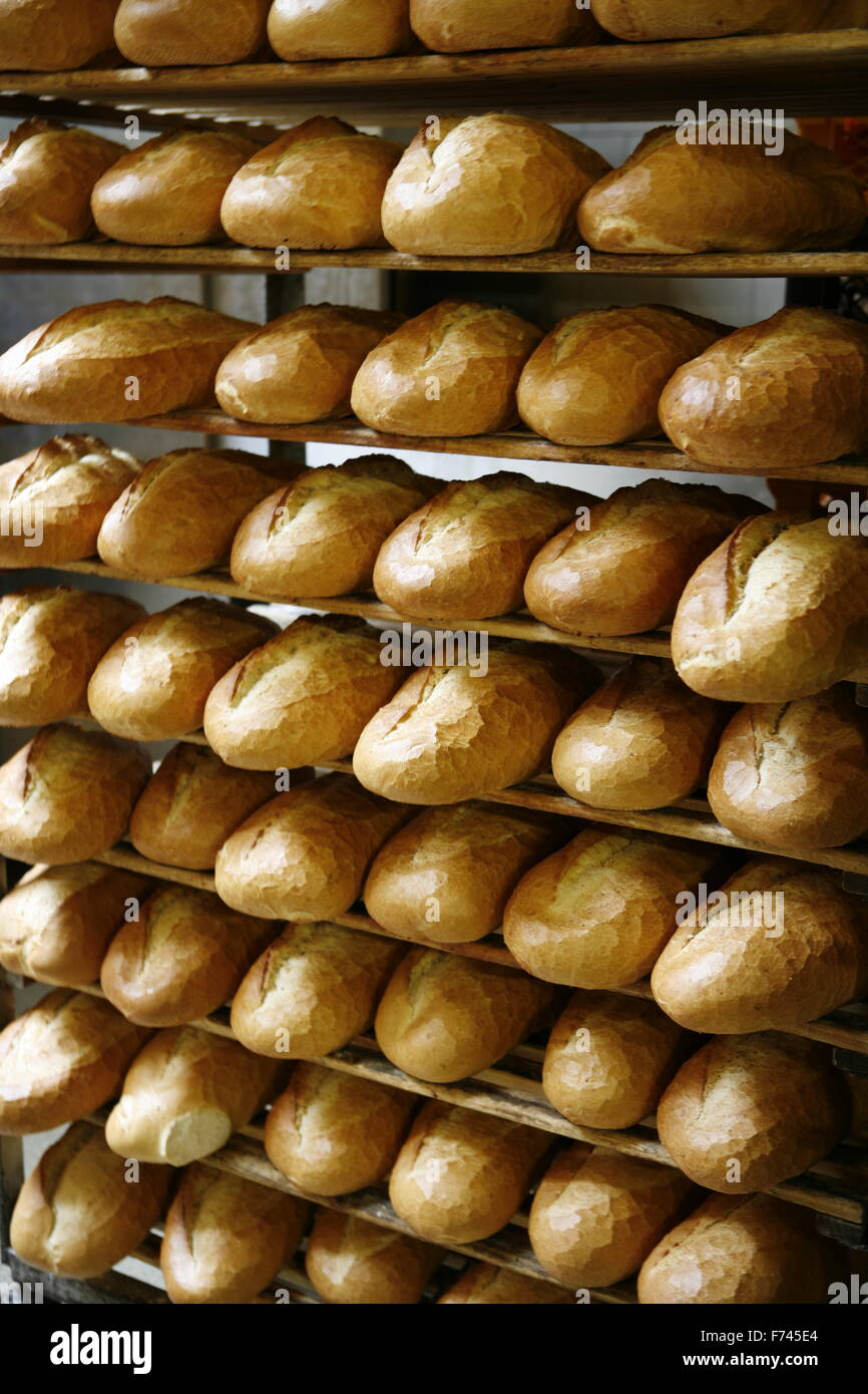several bread on shelf Stock Photo - Alamy